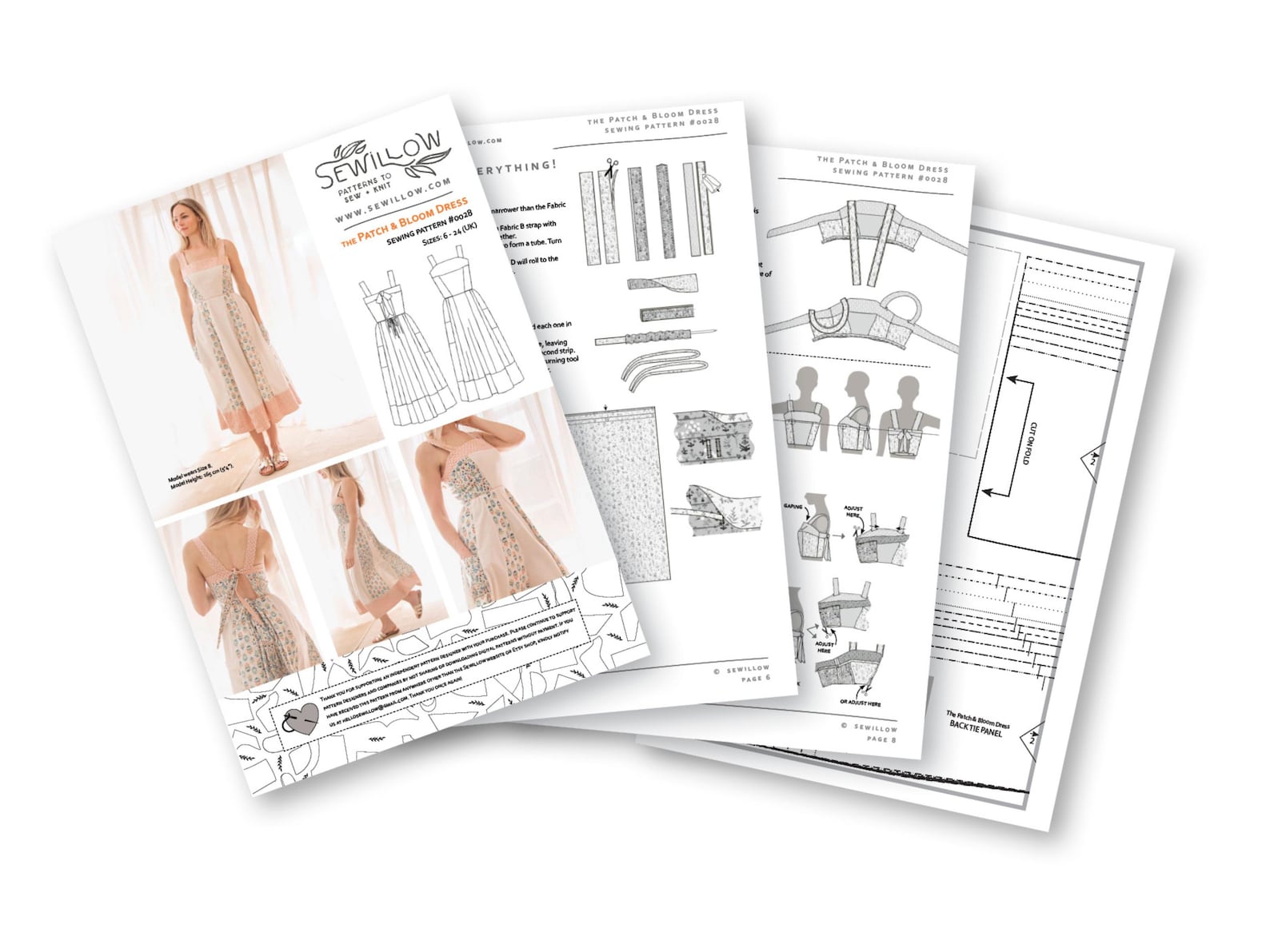Patchwork Midi Sundress Sewing Pattern: Cottagecore Quilting Cotton ...