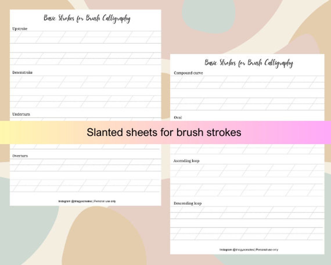 Printable Blank Calligraphy Practice Sheets,hand Lettering Blank Guide ...