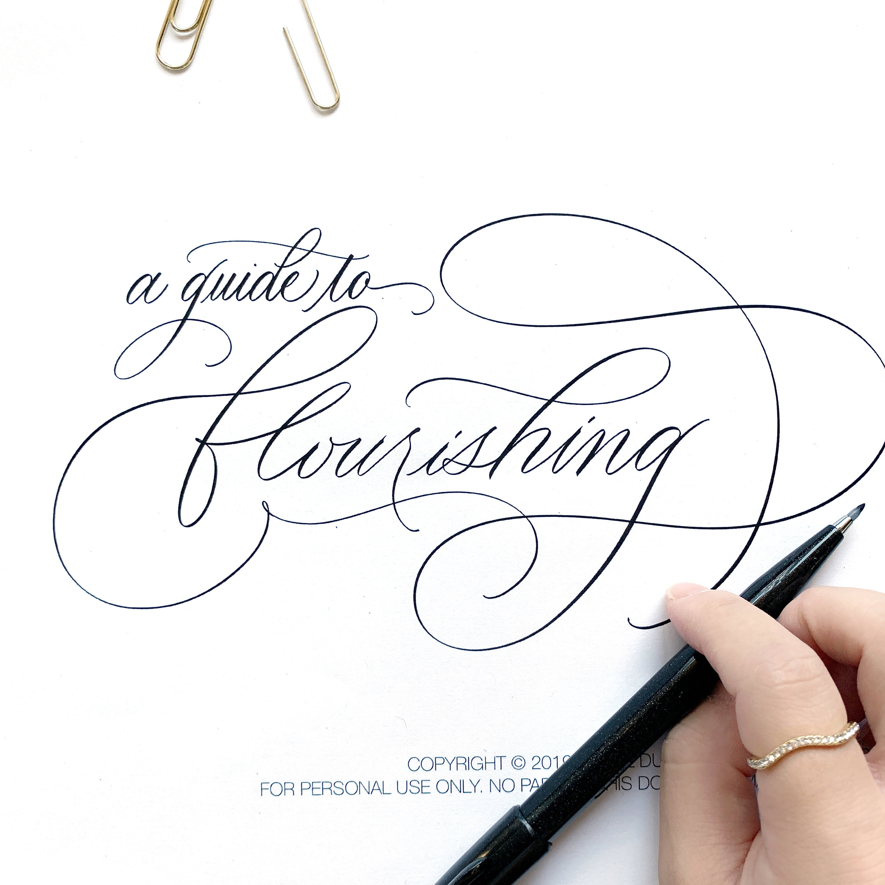 Calligraphy Flourishing Workbook: Modern Lettering Practice (PDF ...