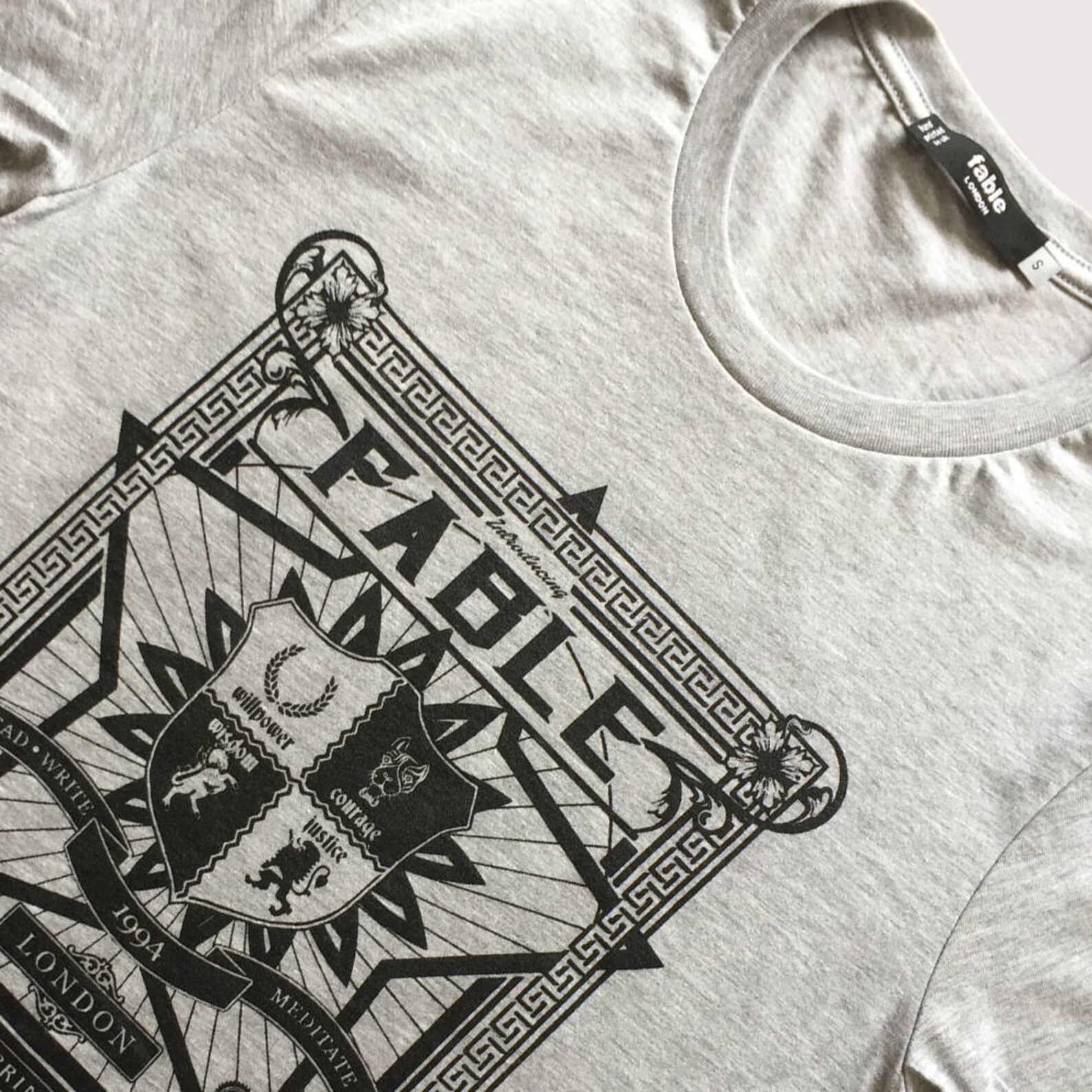 Fable London Star of the Stoics Print Grey T Shirt - Etsy