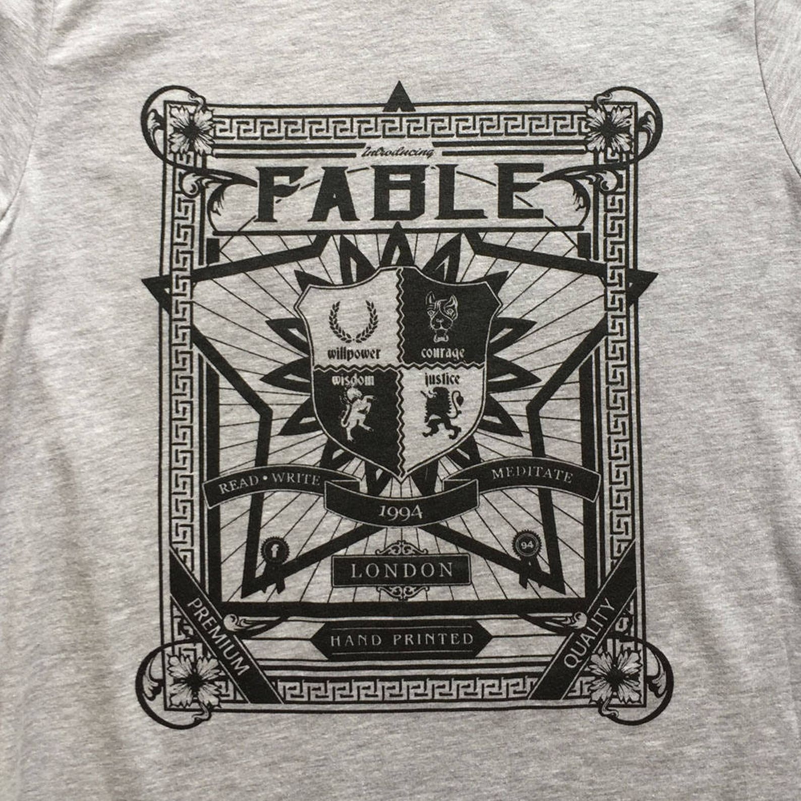 Fable London Star of the Stoics Print Grey T Shirt - Etsy