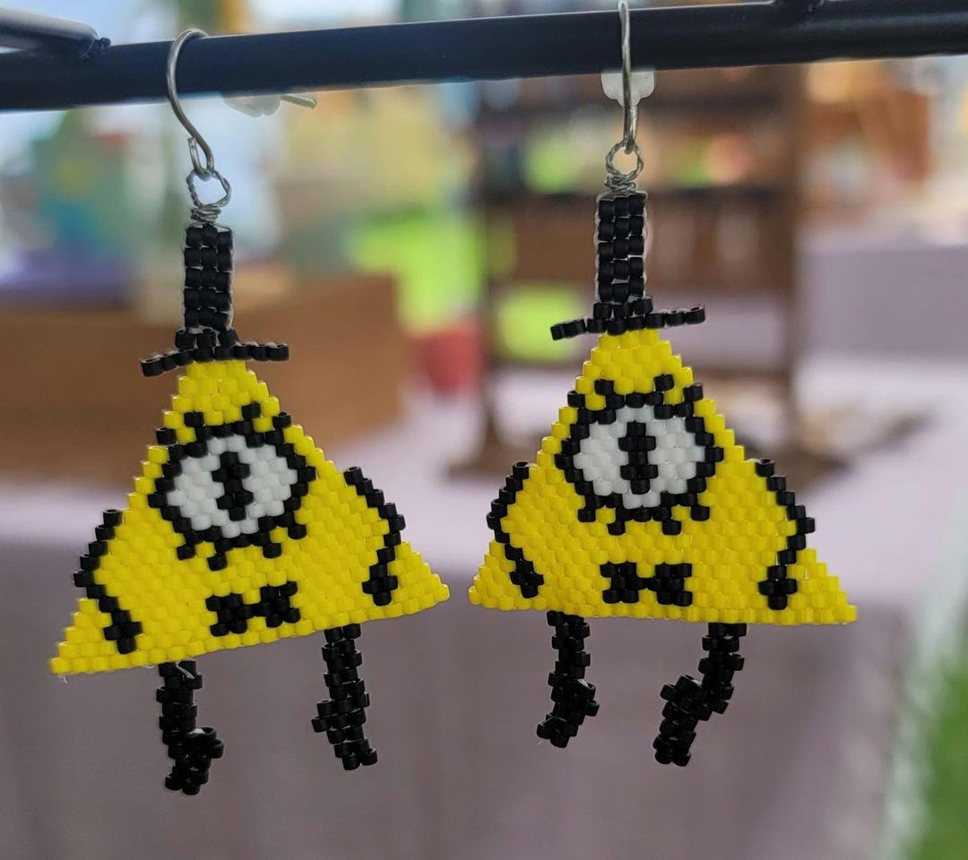 Bill Cipher Seed Bead Earrings - Etsy