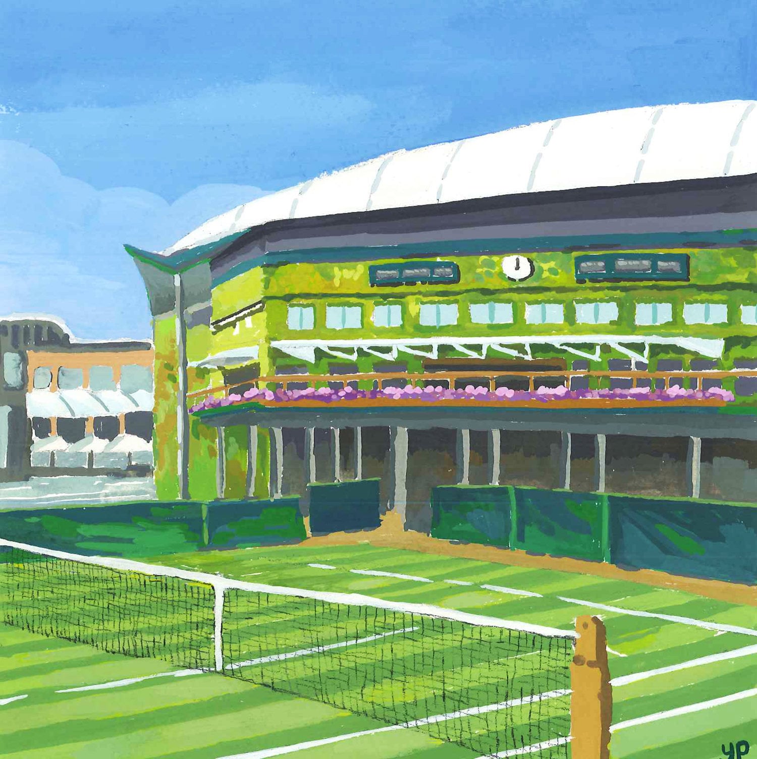 Original Wimbledon Painting / Wimbledon Centre Court Painting / Tennis ...