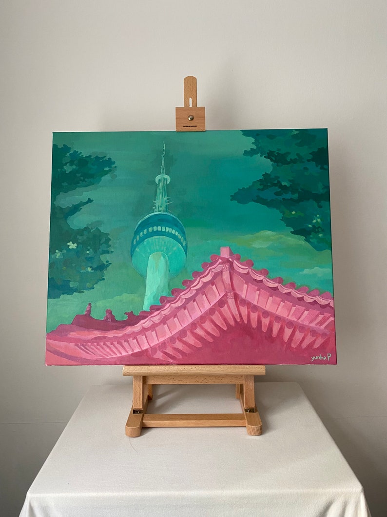 Original Seoul Painting on Canvas / Original Namsan Seoul Tower ...