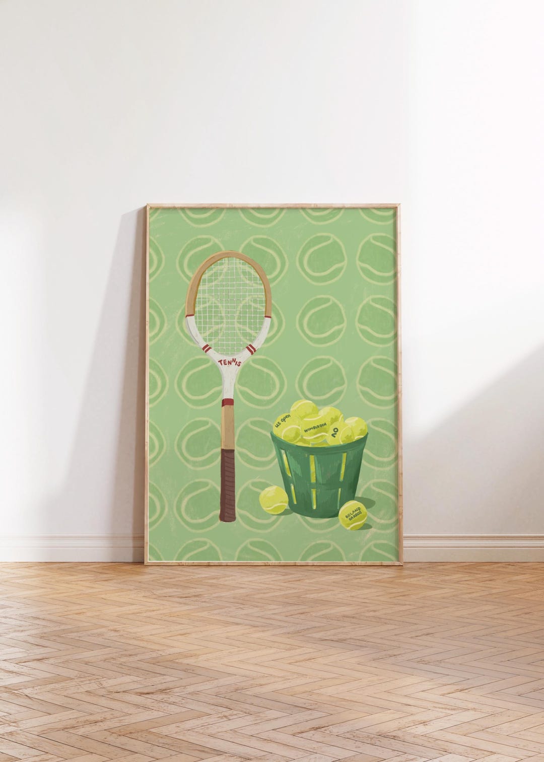 Game Set Match Tennis Art Print /tennis Racket and Tennis Balls Art ...