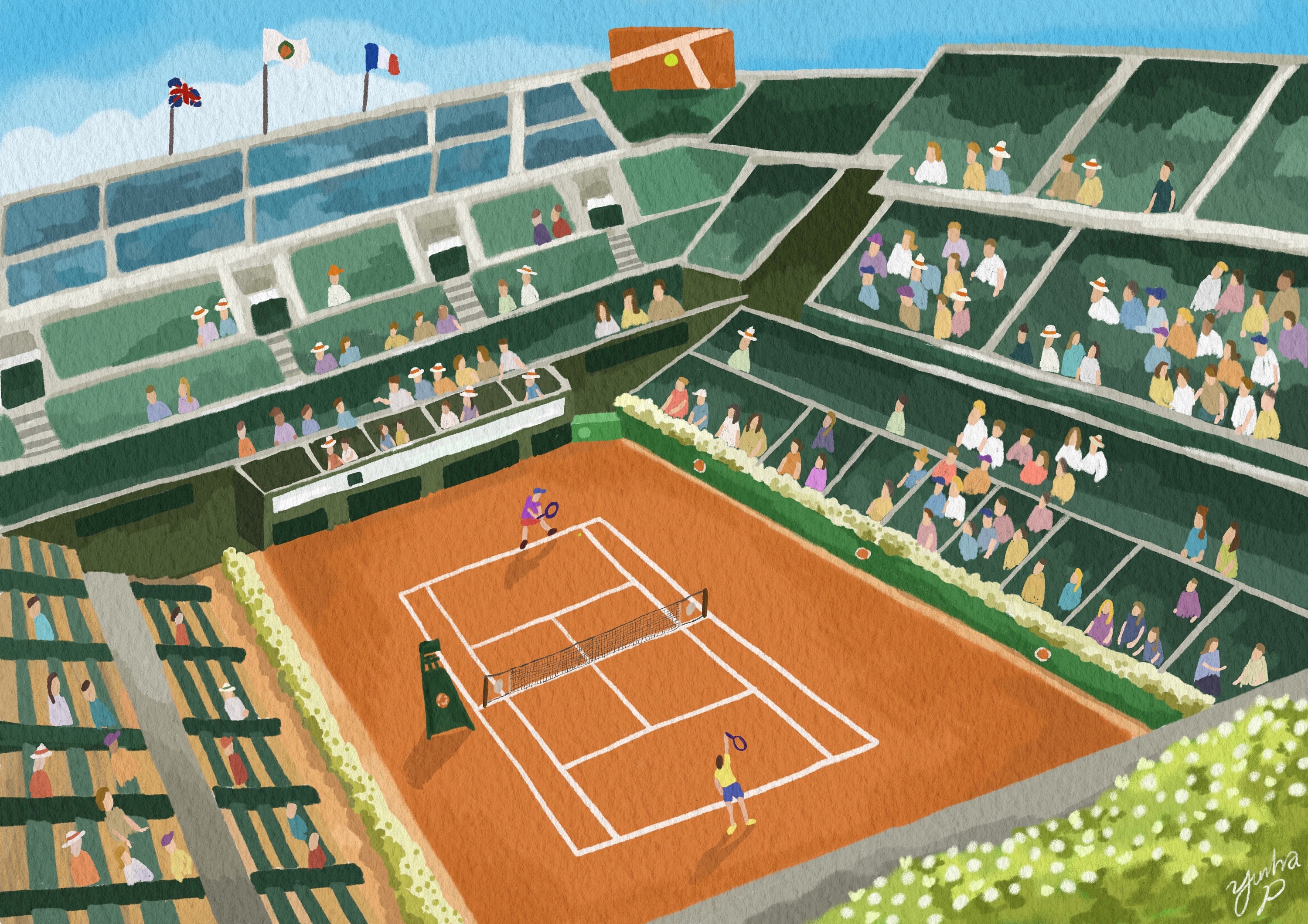 Set of 4 Grand Slam Tennis Art Prints, Giclee Art Print, Grand Slam ...
