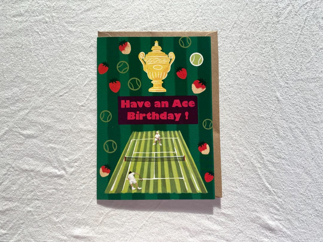 Tennis Birthday Card 5"x 7" / Birthday Card for Tennis Fans / Tennis ...