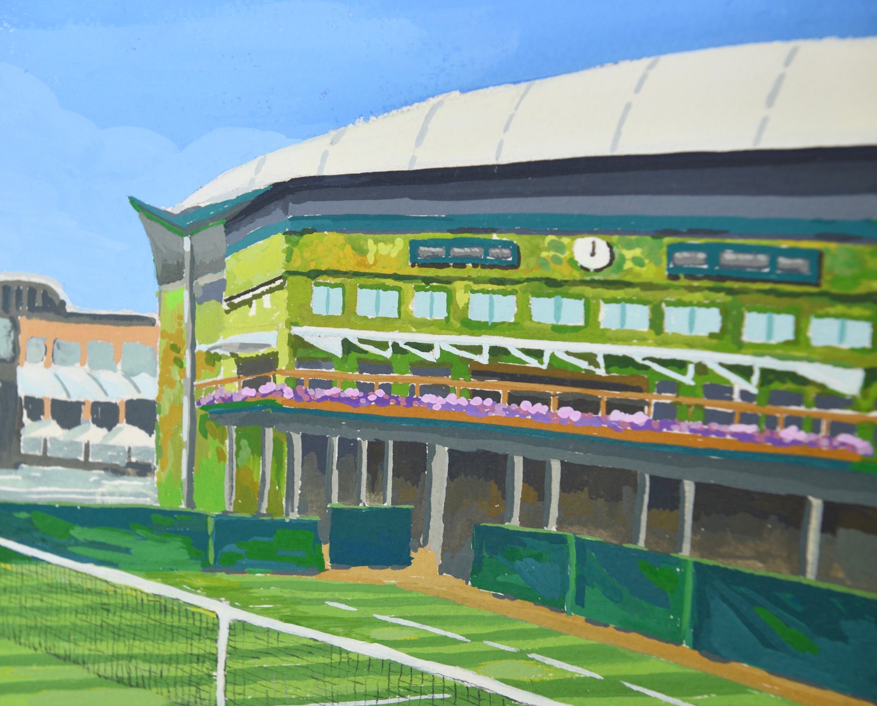 Original Wimbledon Painting / Wimbledon Centre Court Painting / Tennis ...