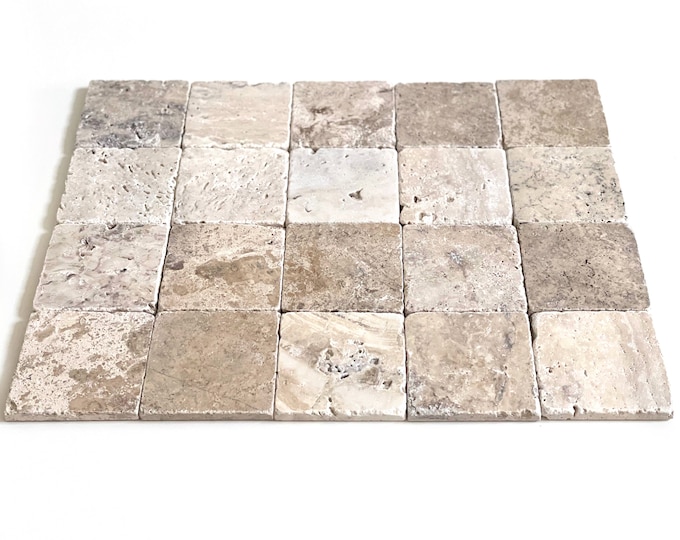 Fossil Travertine Coasters Set of 6 Natural Tumbled Stone Coasters ...