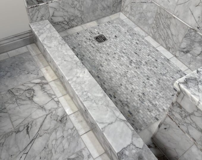 Italian Calacatta Carrara Marble Door Saddle, Threshold, Shower Curb, Marble Transition Piece ...