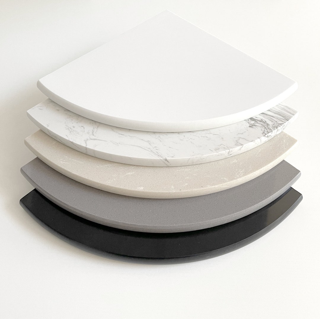 Multicolor Options Engineered Stone Corner Shelf Polished 9" - Etsy