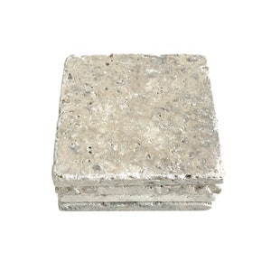 Fossil Travertine Coasters Set of 4 Natural Tumbled Stone Coasters ...