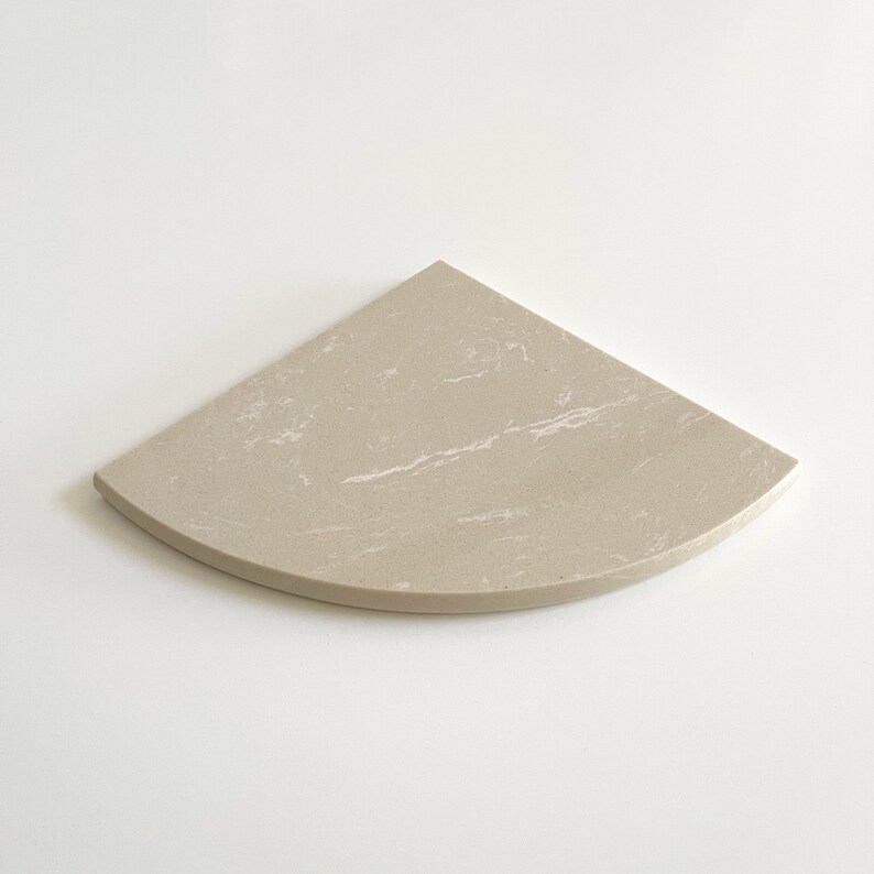 Beige Engineered Stone Corner Shelf Polished 9" - Etsy