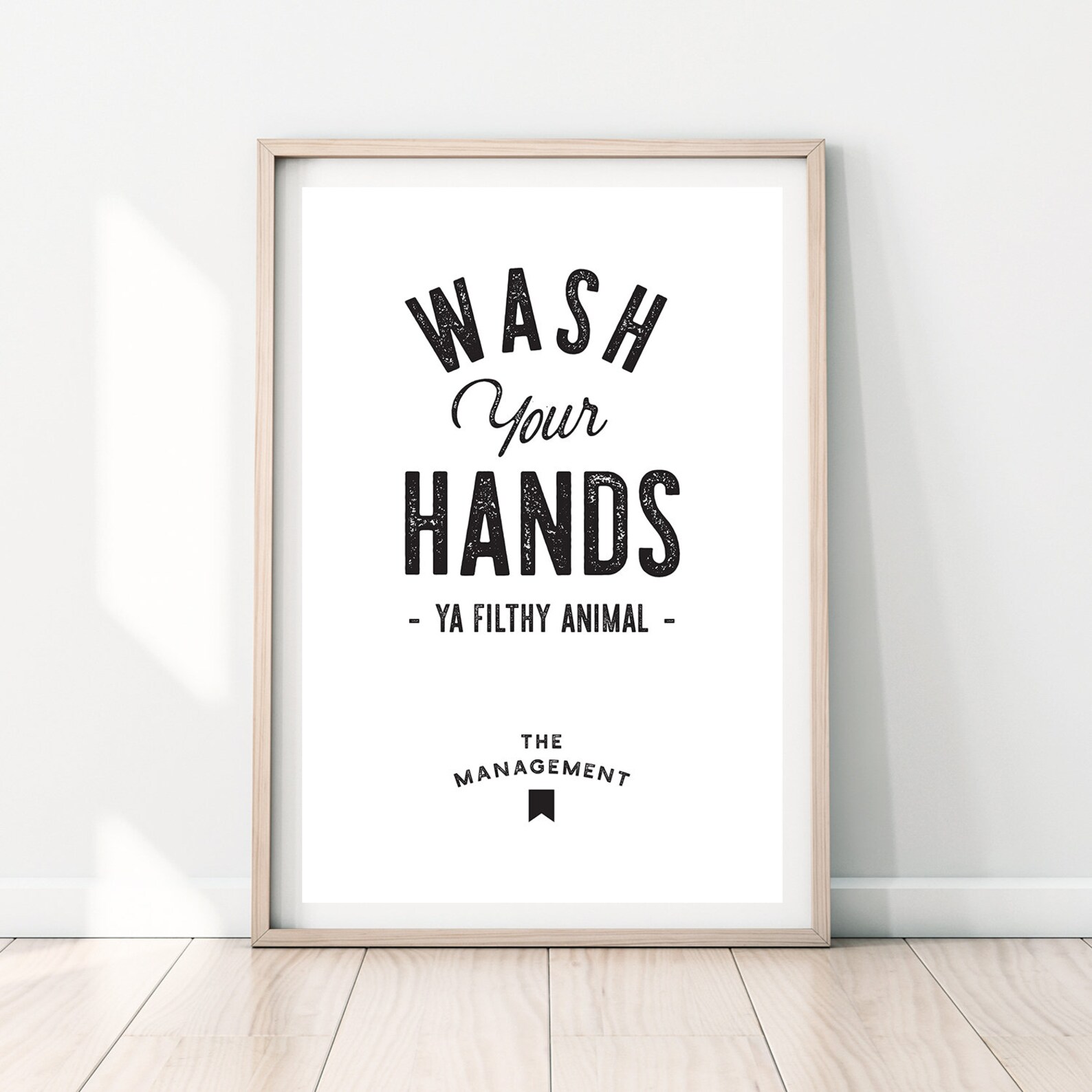 Wash Your Hands Ya Filthy Animal Bathroom Prints Bathroom - Etsy