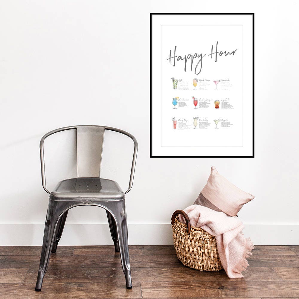 Cocktails Print Bar Printables Wall Art Bar Prints Bar | Etsy
