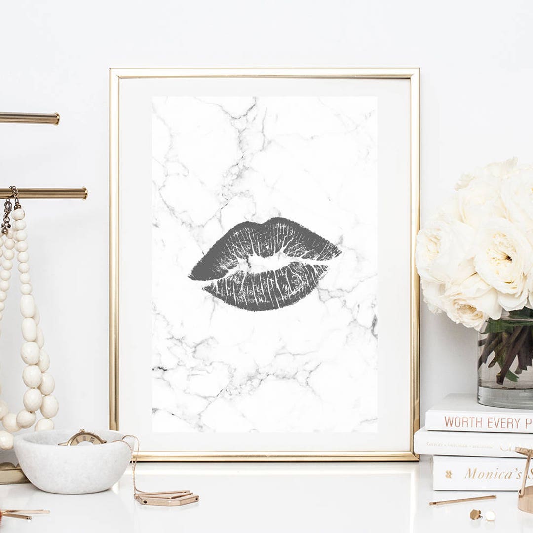 Marble Print, Lips Print, Lips Poster, Marble Poster Prints, Marble ...