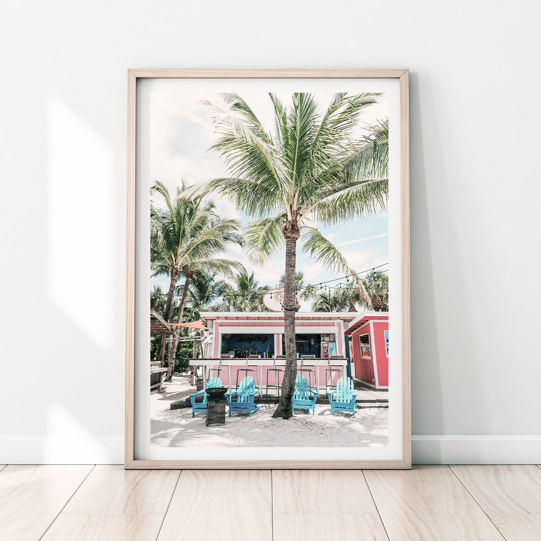 Beach Printable Wall Art, Printable Beach Art, Palm Tree Beach Print ...
