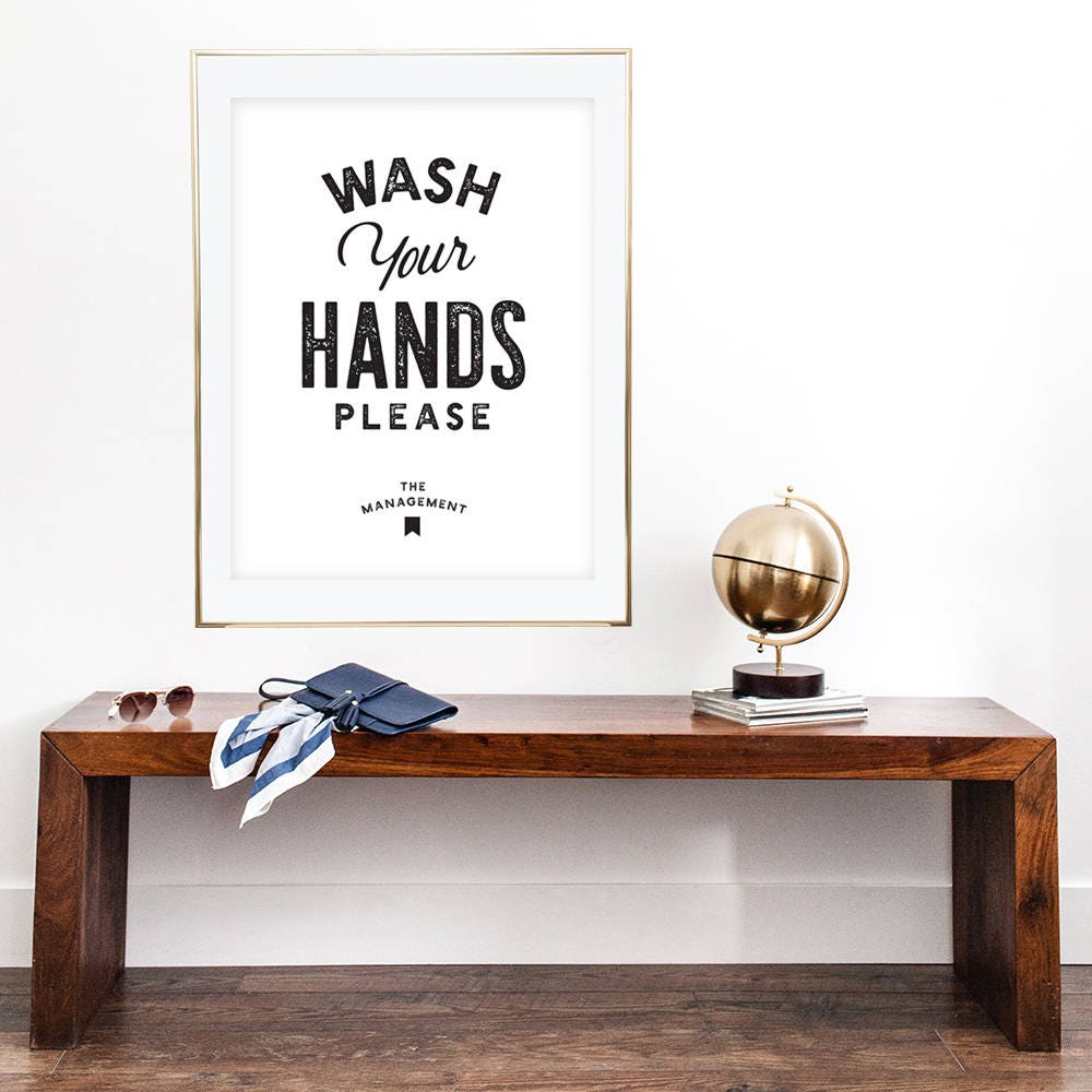 Wash your hands printable bathroom prints bathroom poster | Etsy