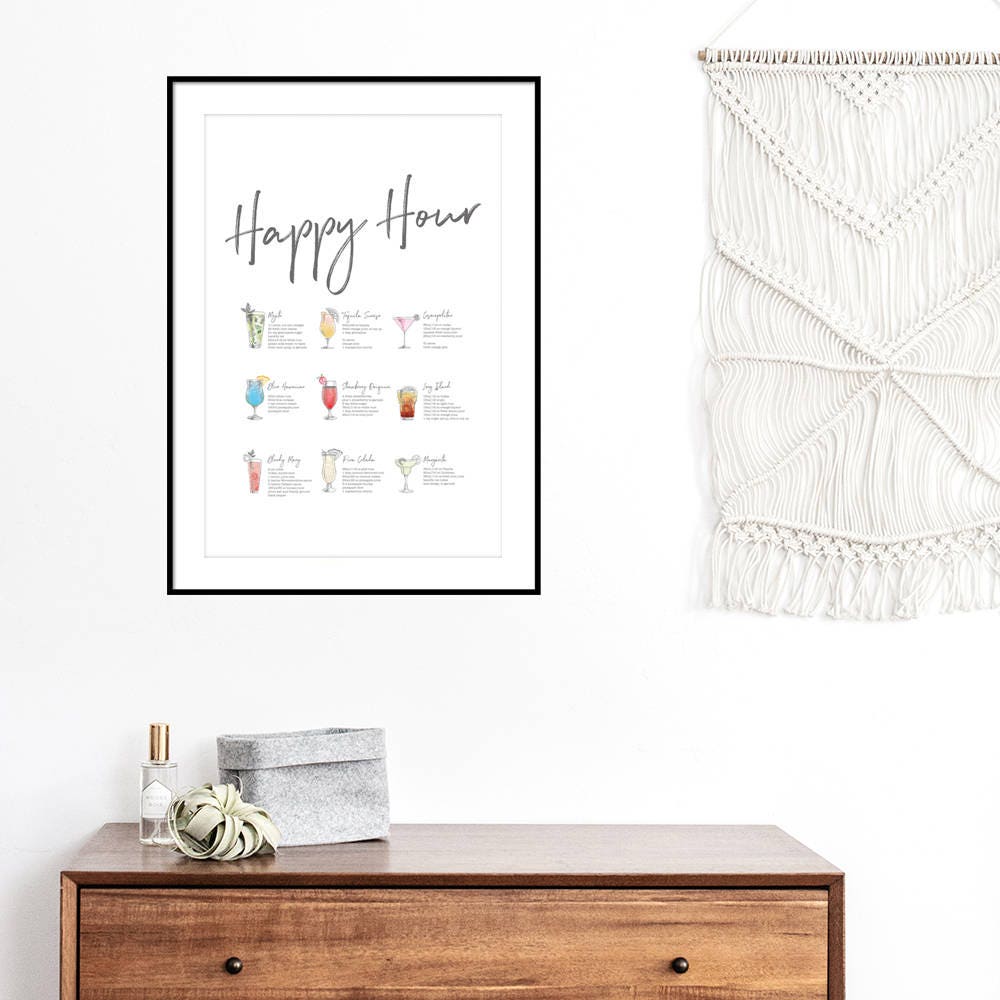 Cocktails Print Bar Printables Wall Art Bar Prints Bar | Etsy