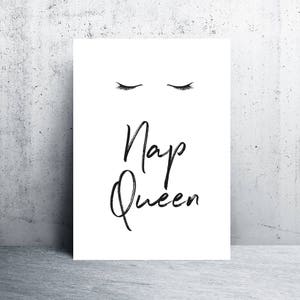 Nap Queen, Bedroom Wall Art, Bedroom Prints, Bedroom Printable, Bedroom ...