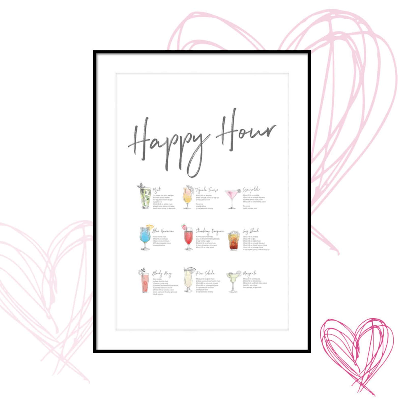 Cocktails Print Bar Printables Wall Art Bar Prints Bar | Etsy