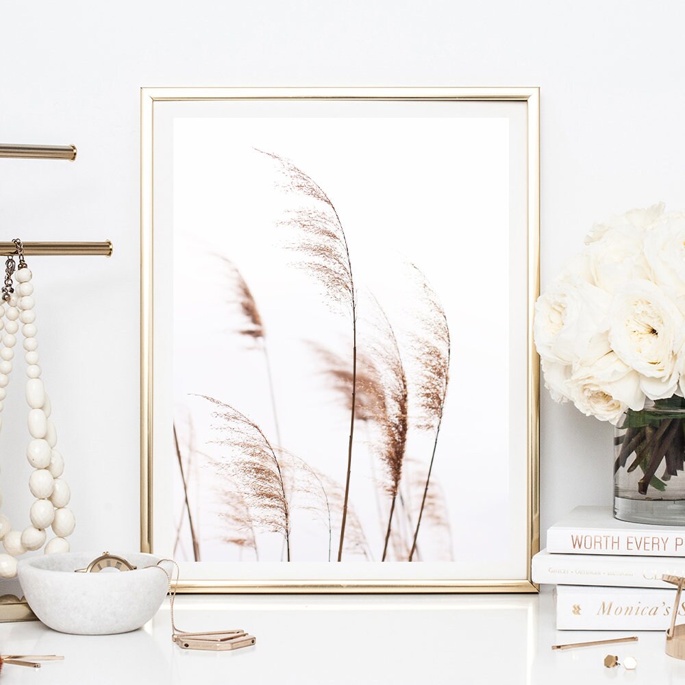 Pampas Grass Print Boho Printable Art Neutral Printable Art - Etsy