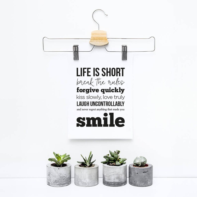 Life is Short Print Typography Digital Art Printable - Etsy