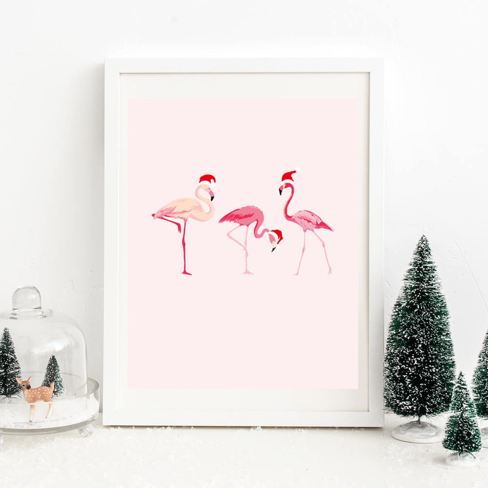 Pink Christmas Prints Flamingo Christmas Christmas Printable - Etsy
