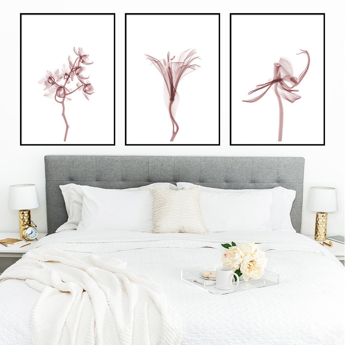 Set of 3 Pink Prints Set of 3 Wall Art Set of 3 Prints Set - Etsy