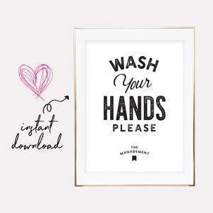 Wash Your Hands Printable, Bathroom Prints, Bathroom Poster Print ...