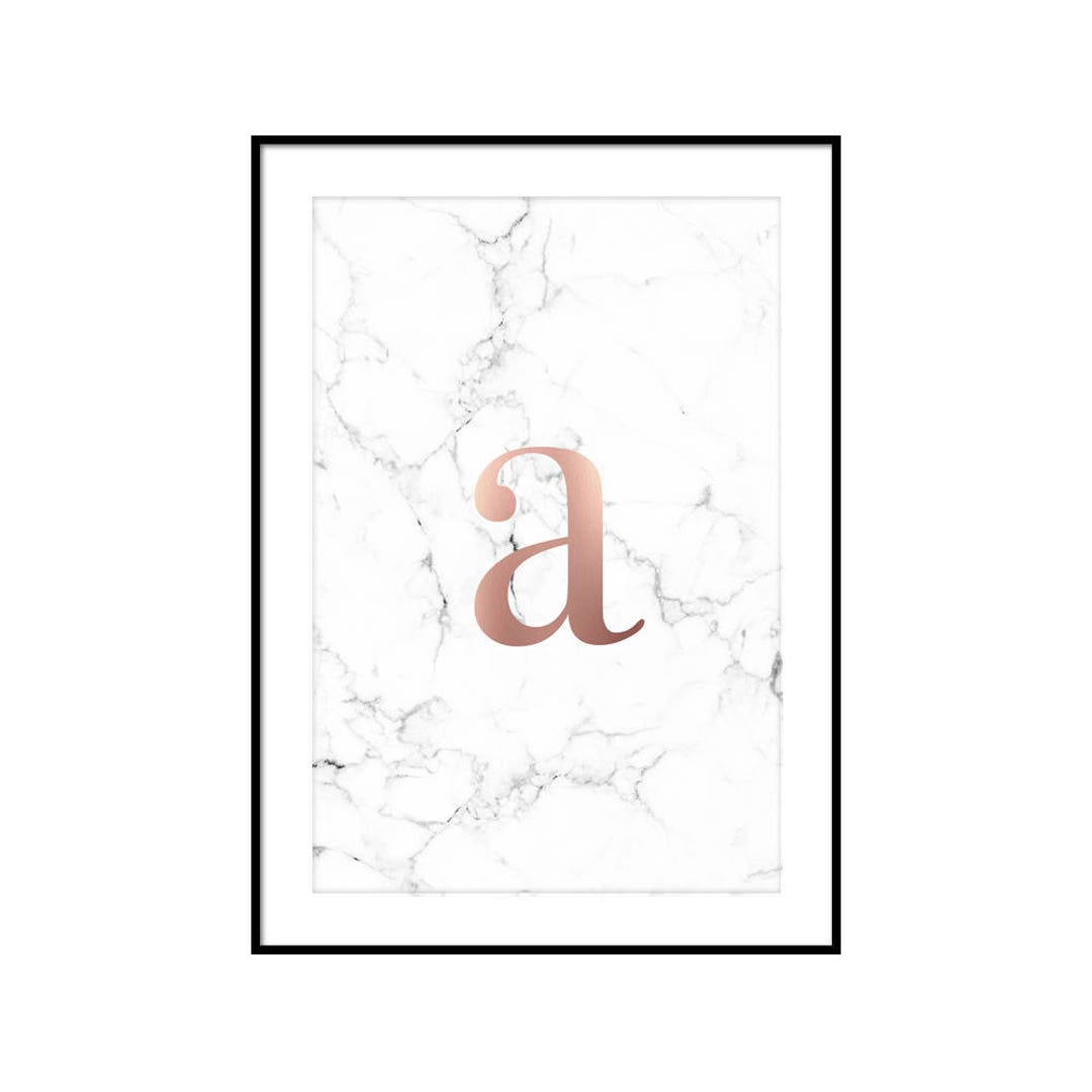 Rose Gold Marble Prints, Letter a Printable, Rose Gold Marble Decor ...
