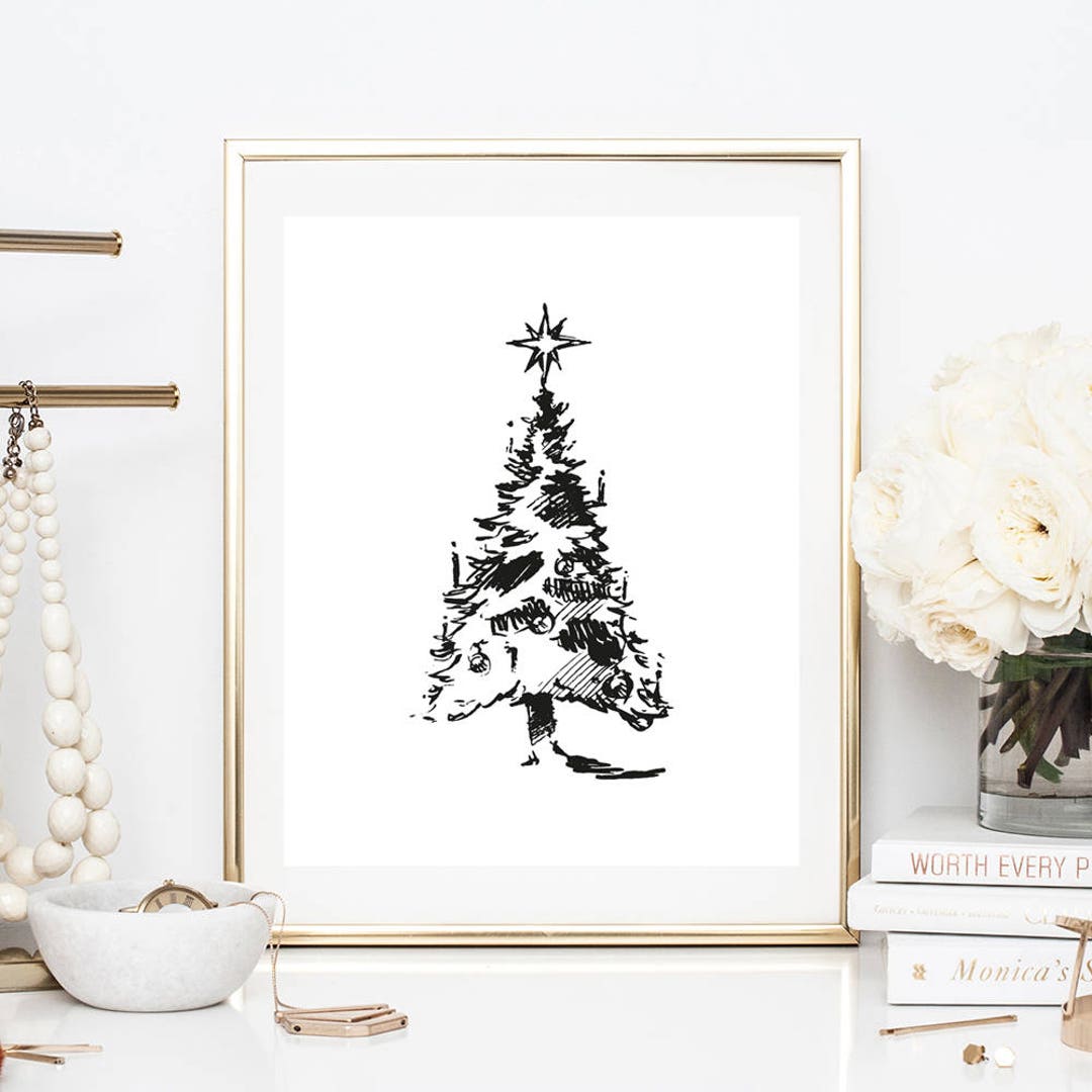 Christmas Printable Wall Art, Minimalist Christmas Print, Scandinavian ...