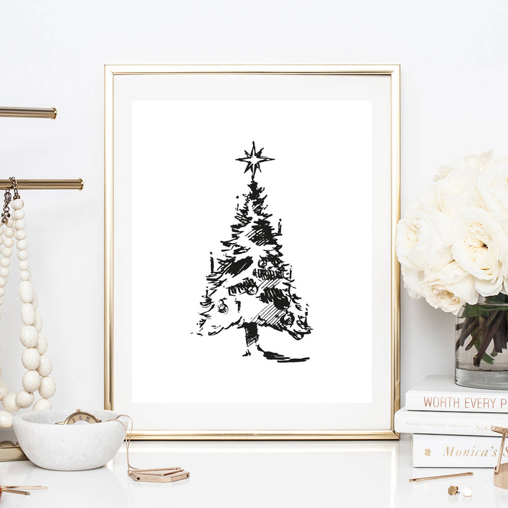 Christmas printable wall art minimalist christmas print | Etsy
