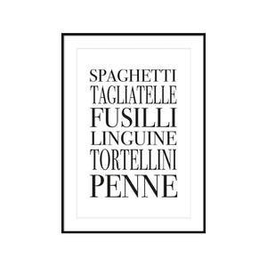 Kitchen Printables Pasta Print Kitchen Prints Kitchen - Etsy