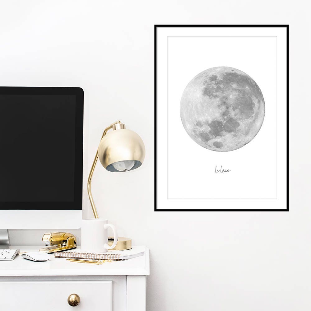 Moon Print Moon Printable Moon Poster Print Moon Printable - Etsy