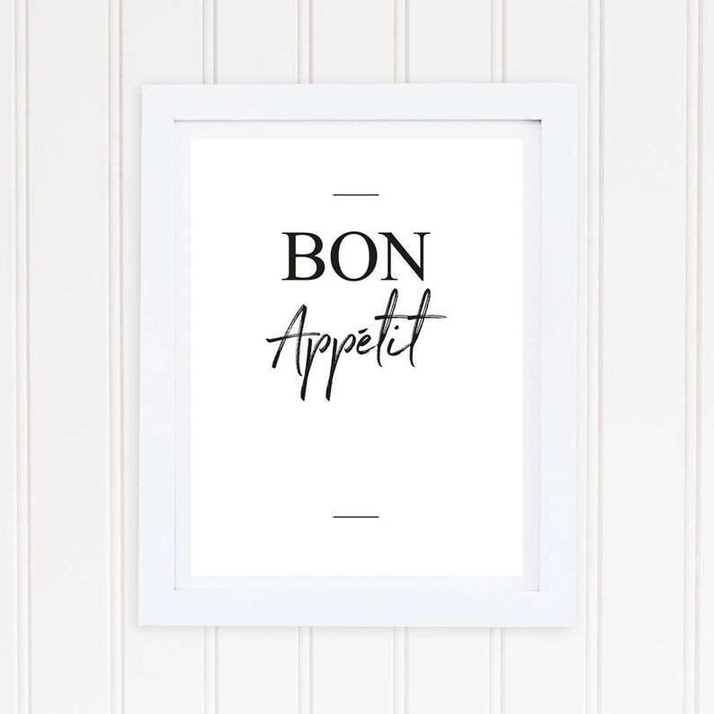Kitchen Prints Kitchen Printables Bon Appetit Sign - Etsy