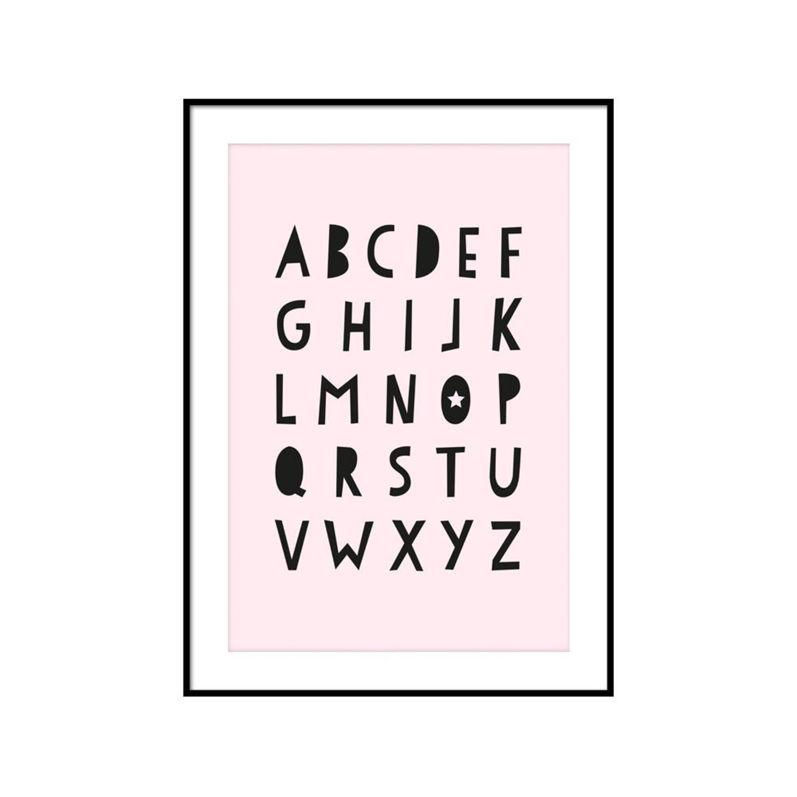 Girls Nursery Printables Alphabet Print Monochrome Nursery - Etsy