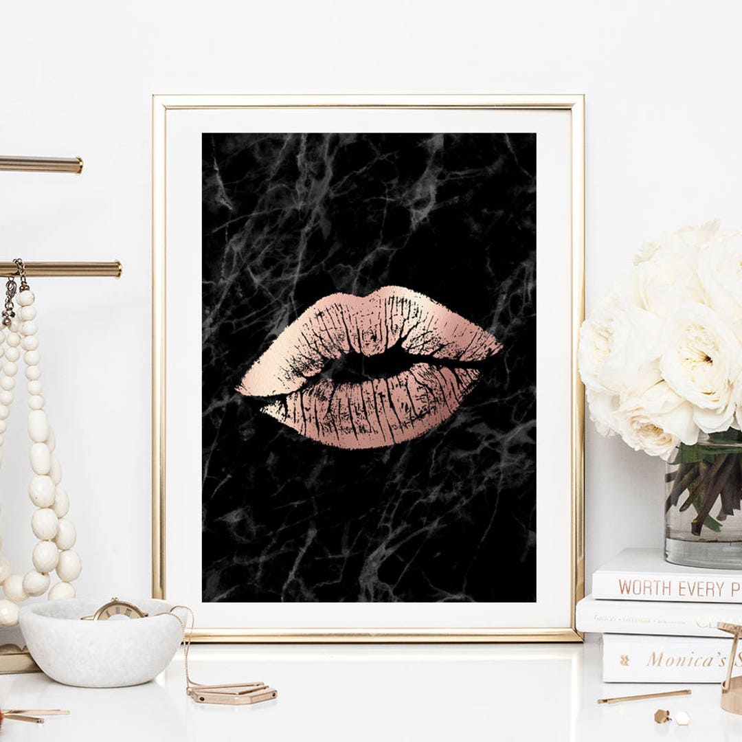 Rose Gold Marble Decor, Rose Gold Marble Prints, Marble Poster Prints ...