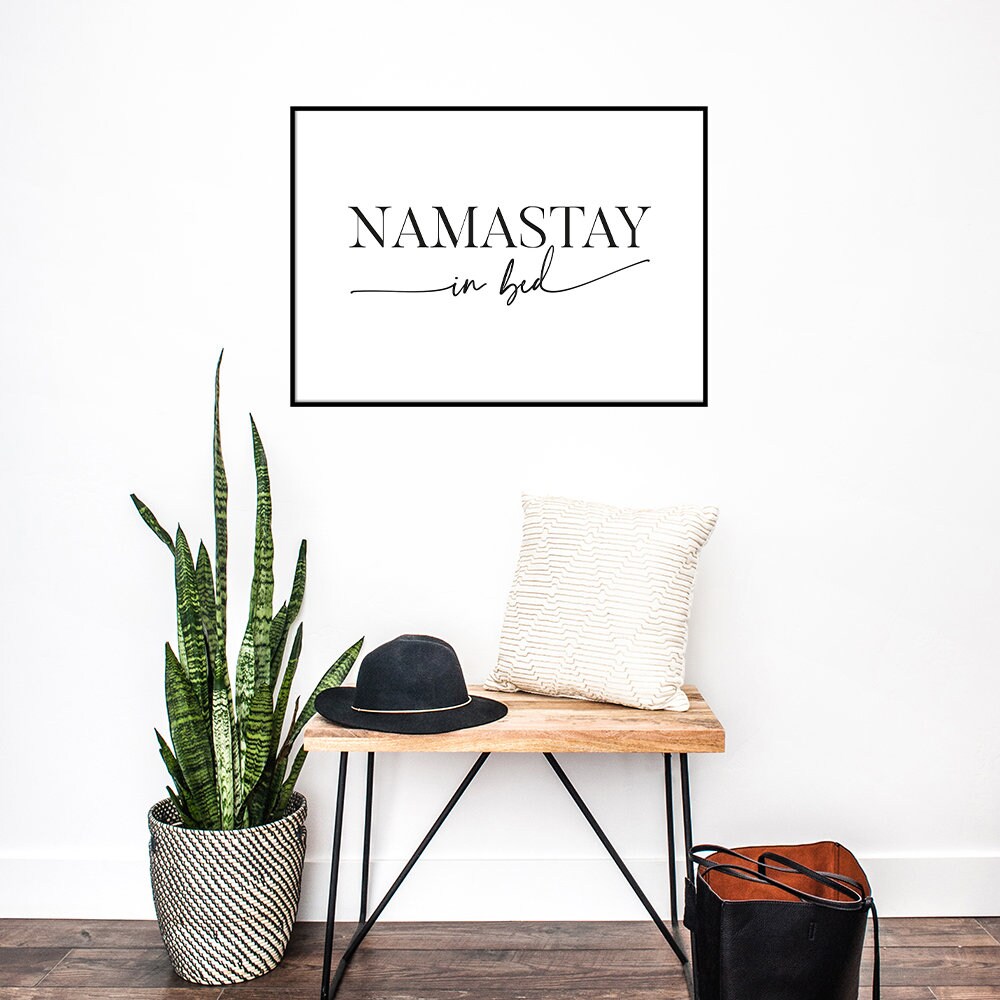Namastay in Bed Printable Namaste in Bed Print Guest Room | Etsy