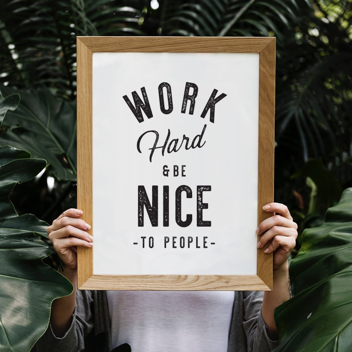 Work Hard and Be Nice to People Printable Wall Art Work Hard - Etsy