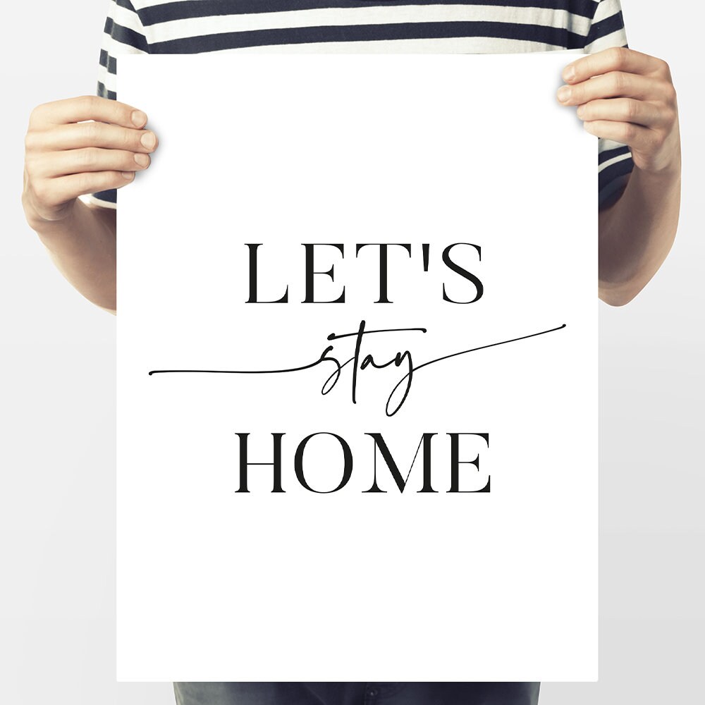 Stay home printable lets stay home printable lets stay home | Etsy