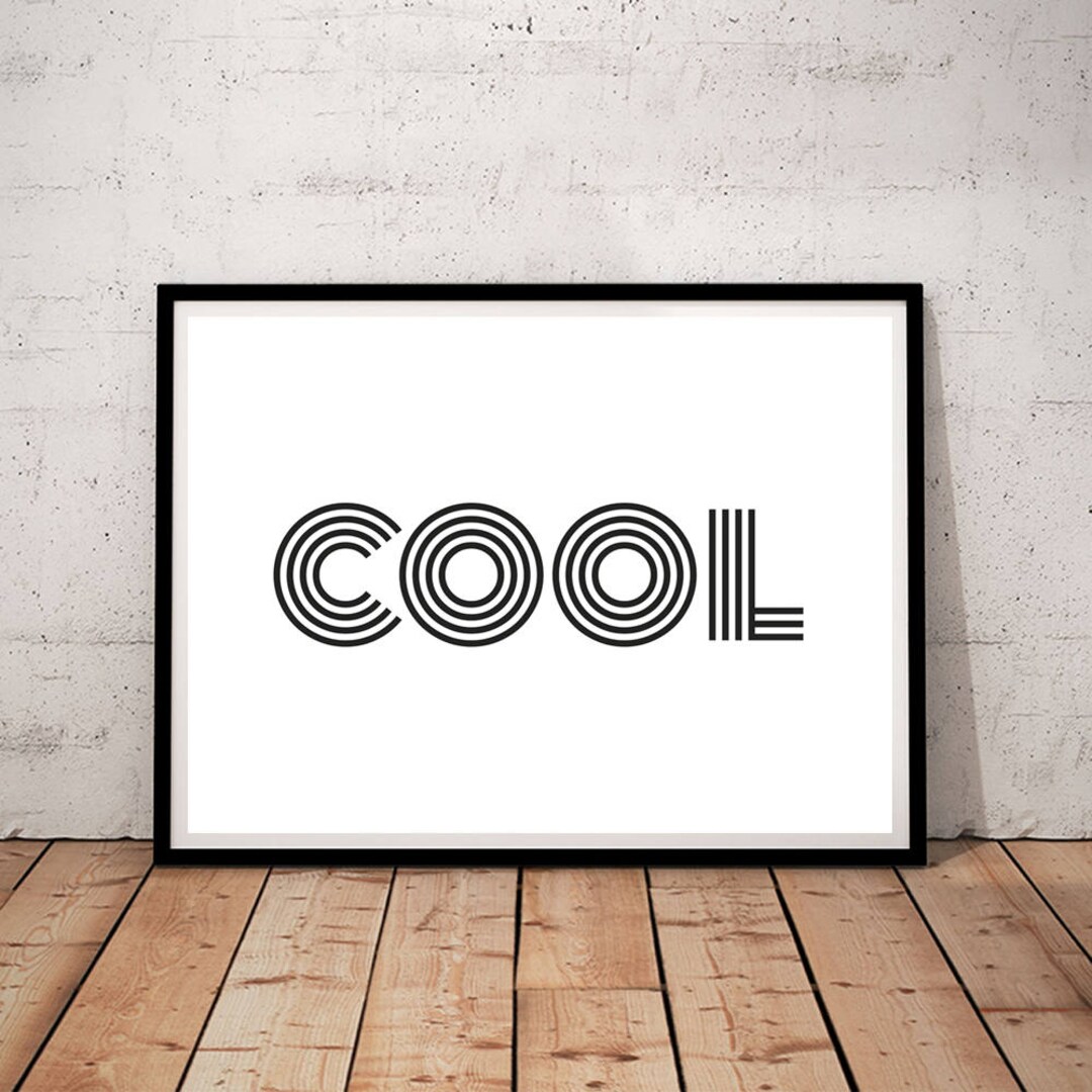 Cool Typographic Print Typography Printable Monochrome Wall - Etsy