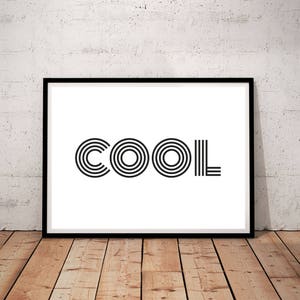 Cool Typographic Print Typography Printable Monochrome Wall - Etsy