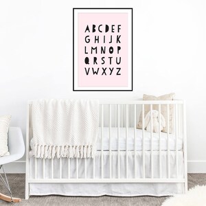 Girls Nursery Printables, Alphabet Print, Monochrome Nursery Printable ...