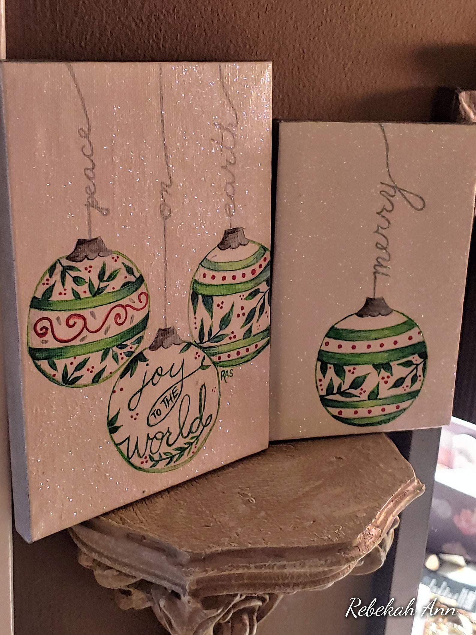 Merry Wall Art / Merry Christmas Sign / Christmas Paintings / Small ...