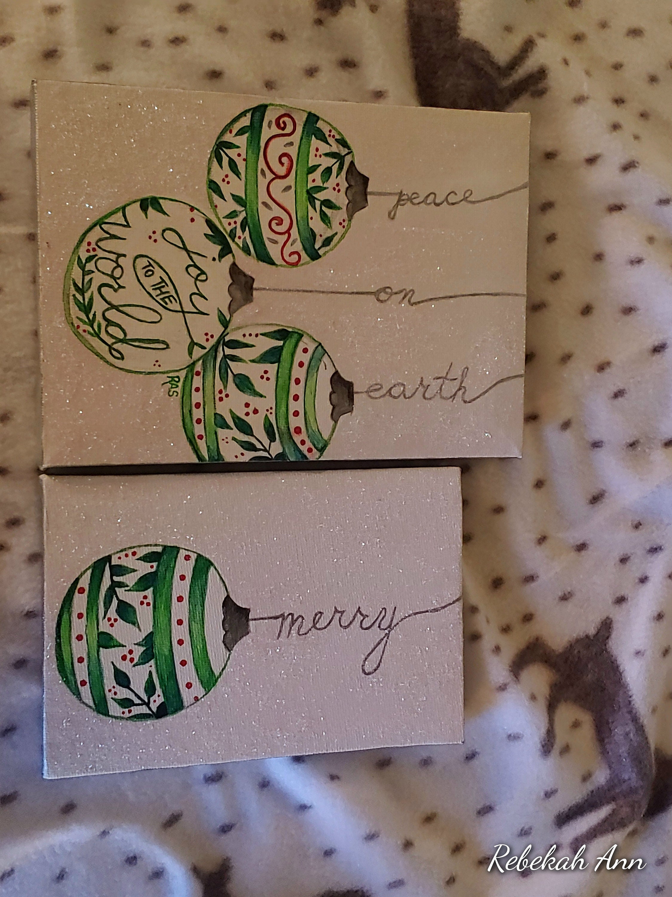 Merry Wall Art / Merry Christmas Sign / Christmas Paintings / Small ...