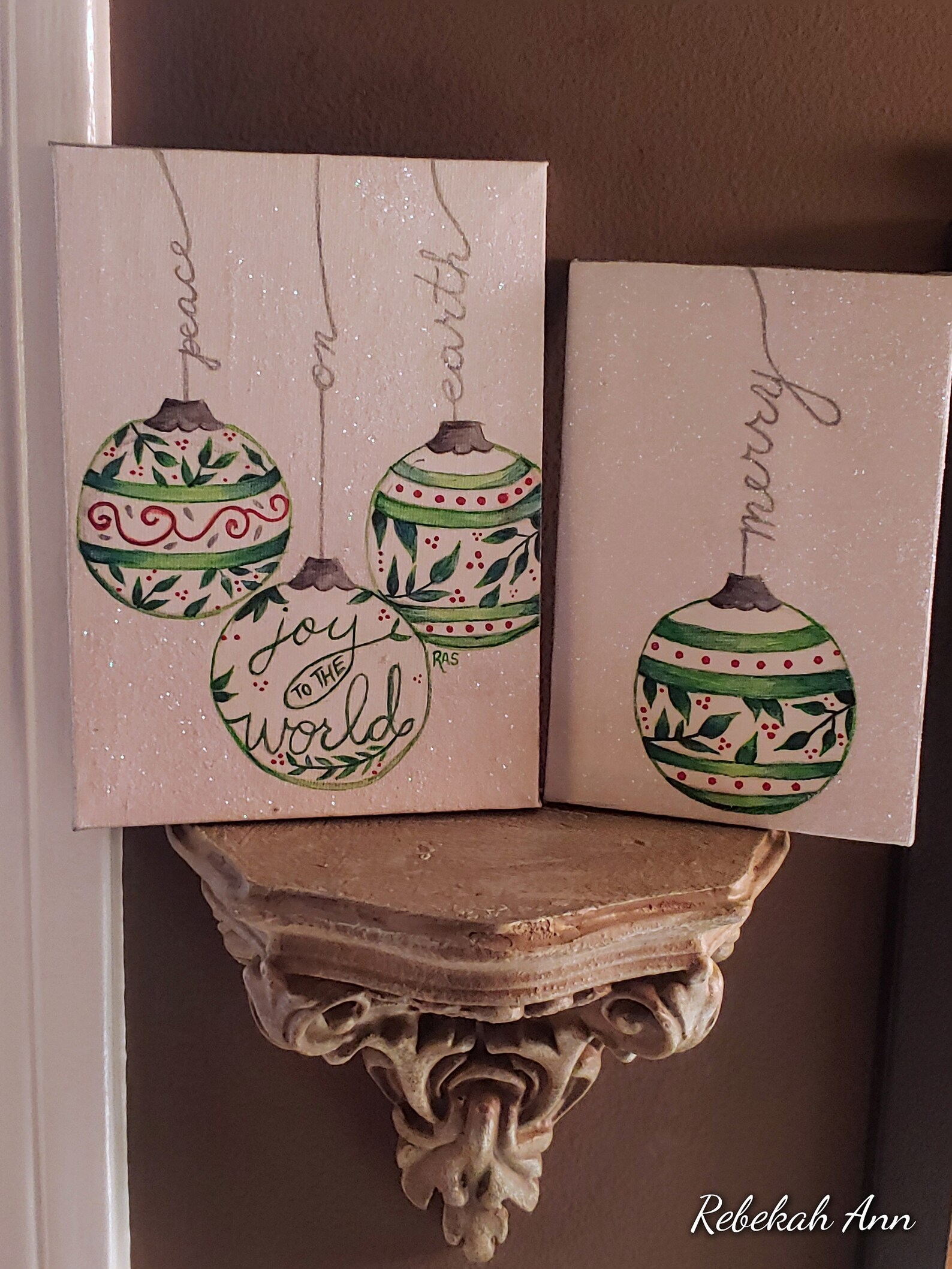 Merry Wall Art / Merry Christmas Sign / Christmas Paintings / Small ...