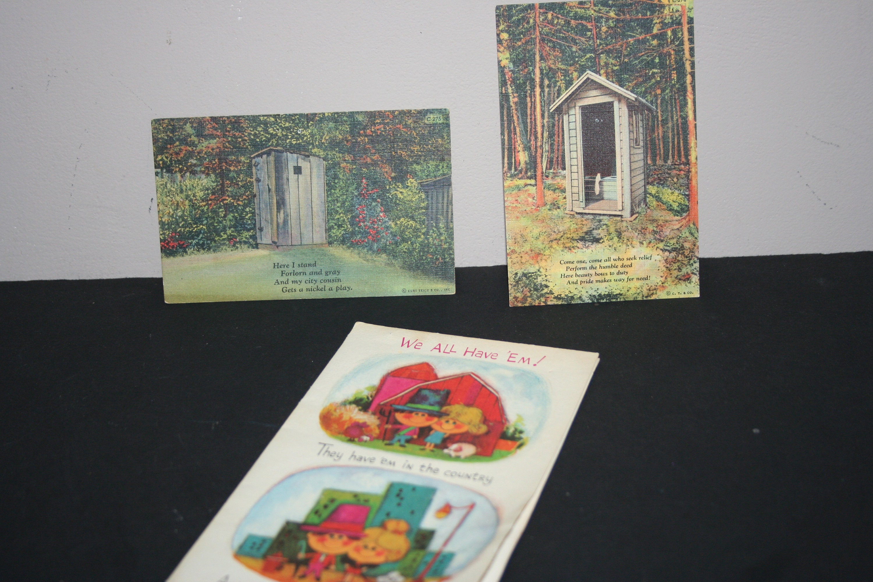 Vintage Out House Post Cards Outhouse Paper Ephemera Pair of - Etsy