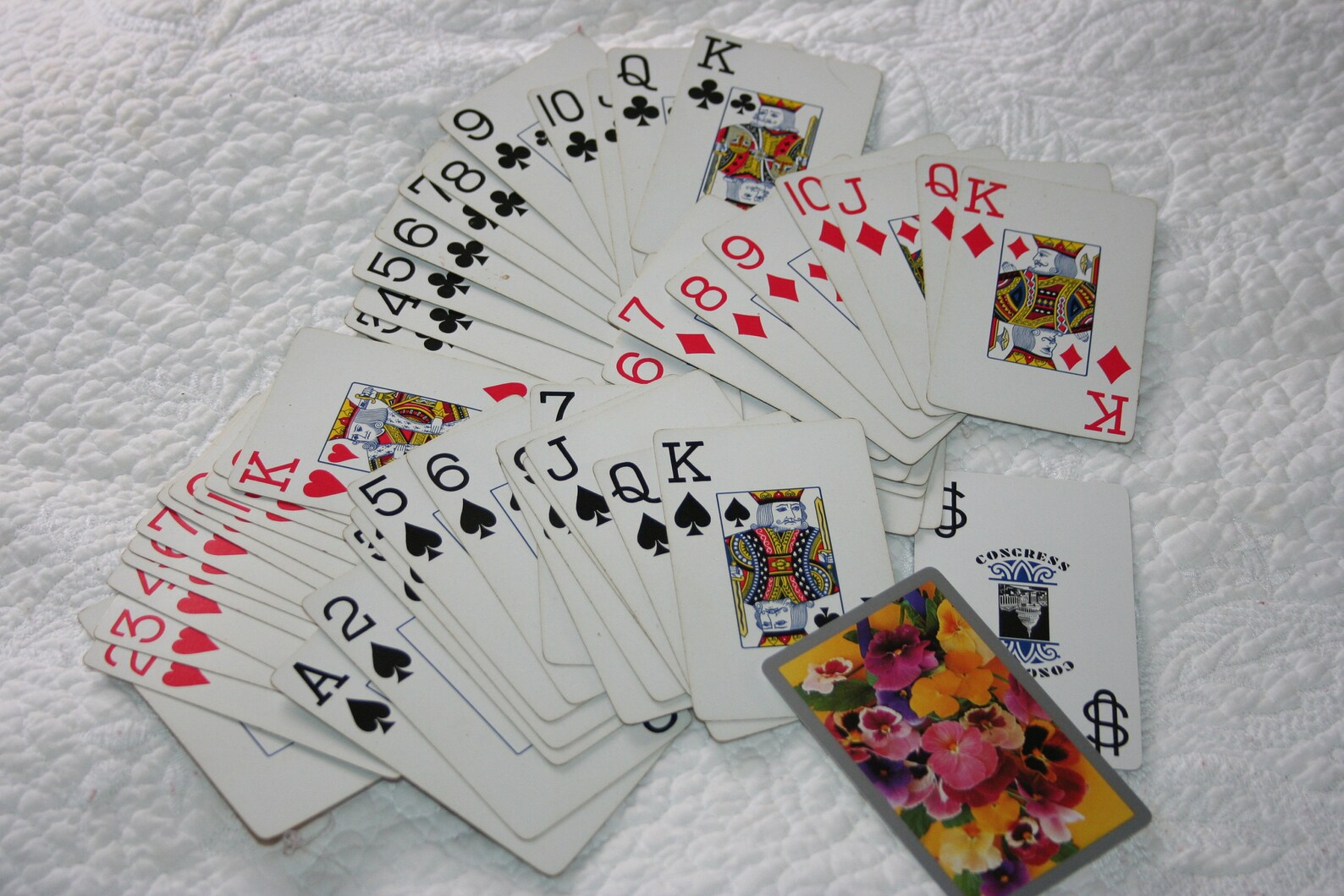 Double Deck of Bridge Playing Cards PANSIES by Congress Green | Etsy