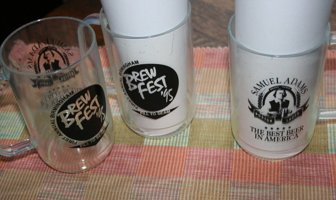 Samuel Adams Plastic Beer Mugs Set of 3 Souvenir Mugs - Etsy